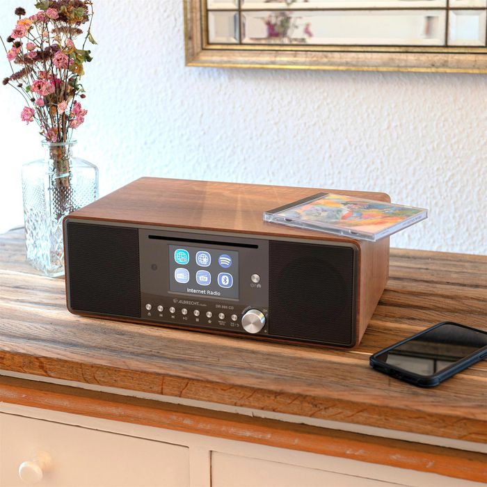 Albrecht Radio DR 895 CD DAB+, walnuss, CD, Bluetooth, WLAN, USB ...