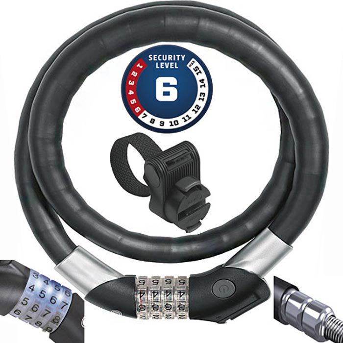 Abus Fahrradschloss Raydo Pro Steel-O-Flex 1460/85, Kabelschloss, Länge ...