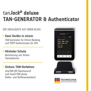REINER SCT TAN-Generator tanJack deluxe, TOTP, 2FA,chipTAN QR, sm@rt ...
