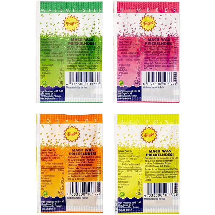 Ahoj-Brause Brausepulver Beutel 580g, Waldmeister, Zitrone, Orange ...