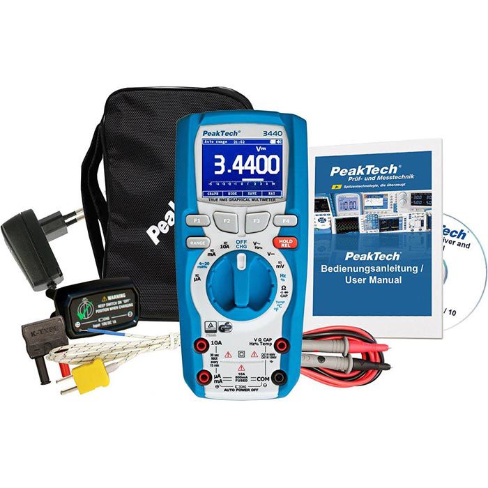 PeakTech Multimeter P 3440 True RMS digital, Bluetooth, NCV, Temperatur ...