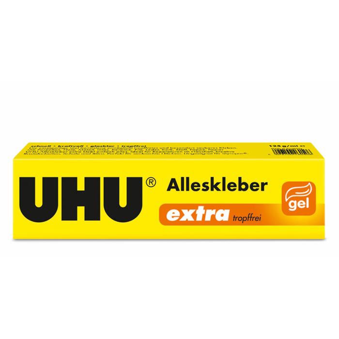 UHU Alleskleber 46050, extra, 125g, mit Lösungsmittel, klebt kraftvoll ...