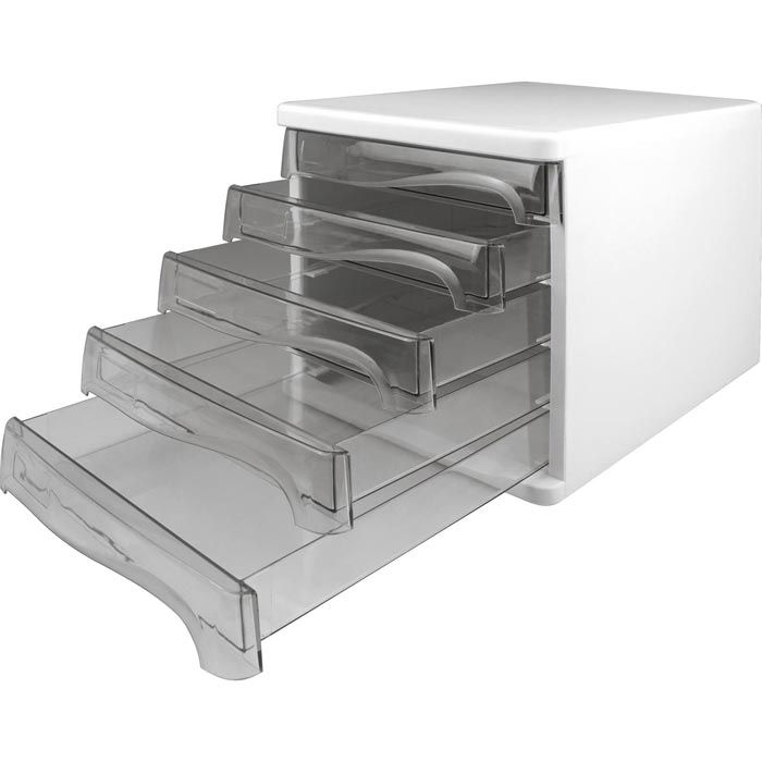 Helit Schubladenbox H6129902, the wave, A4, Kunststoff, 5 Fächer ...