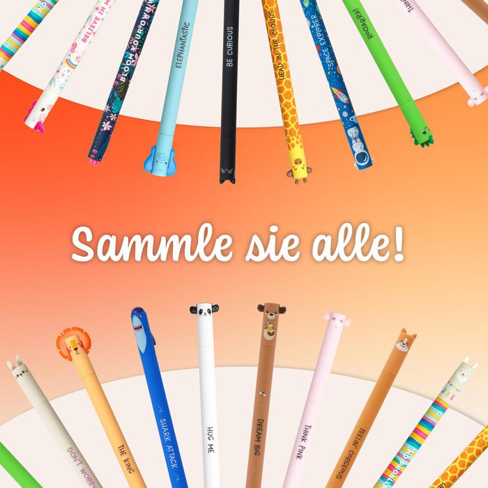 Legami Gelschreiber Panda, EP0001, löschbar, Gehäuse weiß, 0,7mm ...