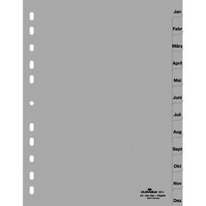 Durable 6510-10 Register Kunststoff A-Z, A4, 20-teilig, grau – Böttcher AG