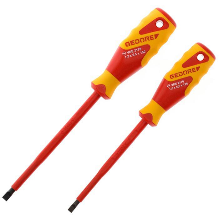 GEDORE Schraubendreher VDE 2170-2160 PH-077, Set, Elektro VDE, Schlitz, Kreuzschlitz, 7-teilig ...