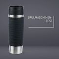 Emsa Thermobecher Travel Mug Waves Grande, schwarz, hält 6 h warm und ...