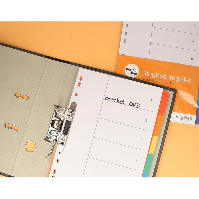 perfect-line Register A4 Überbreite, blanko, Karton, 6-teilig ...