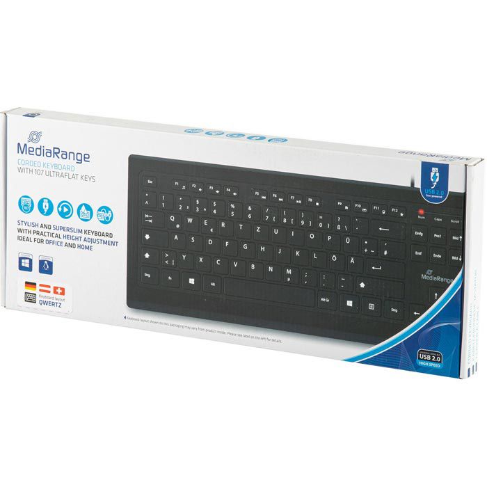 MediaRange Tastatur Keyboard MROS101, Standard, USB, schwarz - Böttcher AG