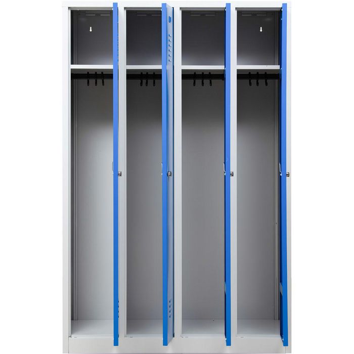 G-Office Spind WRC/4.18117, blau, 4 Abteile mit Sockel, BxT: 117 x 50cm ...