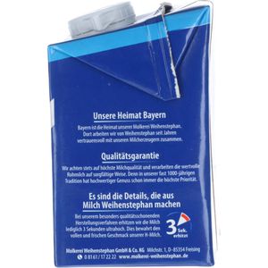 Weihenstephan Milch fettarme H-Milch 1,5% Fett, je 0,5 Liter, 12 Stück ...