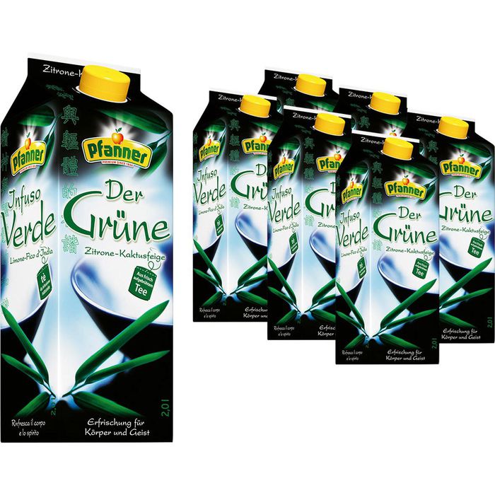 Pfanner Eistee Der Grüne Zitrone-Kaktusfeige, Erfrischungsgetränk, je 2 ...
