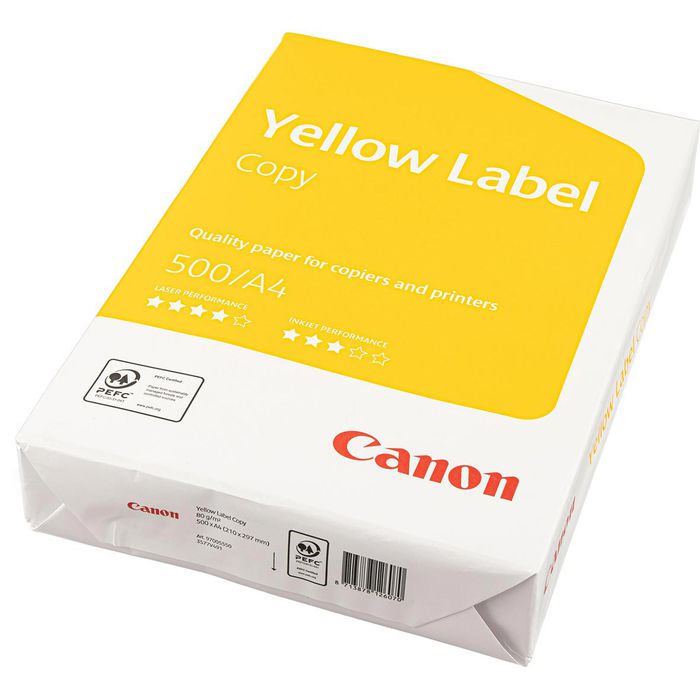 Canon Kopierpapier Yellow Label, A4, 80g/qm, weiß, 500 Blatt - Böttcher AG