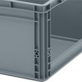 AUER Eurobox SLK 64/27, grau, mit Entnahmeöffnung, offene Griffe, 60 x ...