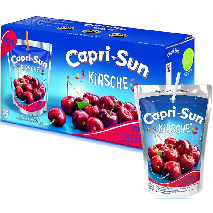 Capri-Sun Saft Kirsche, mit 10% Fruchtgehalt, je 0,2 Liter, 10 Stück ...