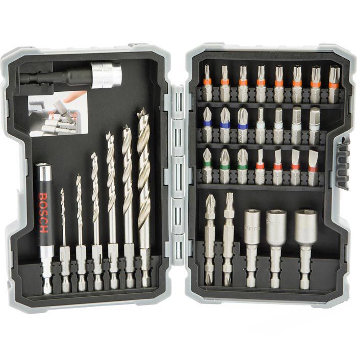 Bosch Bohrer-Bit-Set Professional Holz, 2607017326, 35-teilig, Schlitz ...
