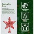 TK-Gruppe Christbaumspitze 98400, glitzernd, rot, Stern, aus Kunststoff ...