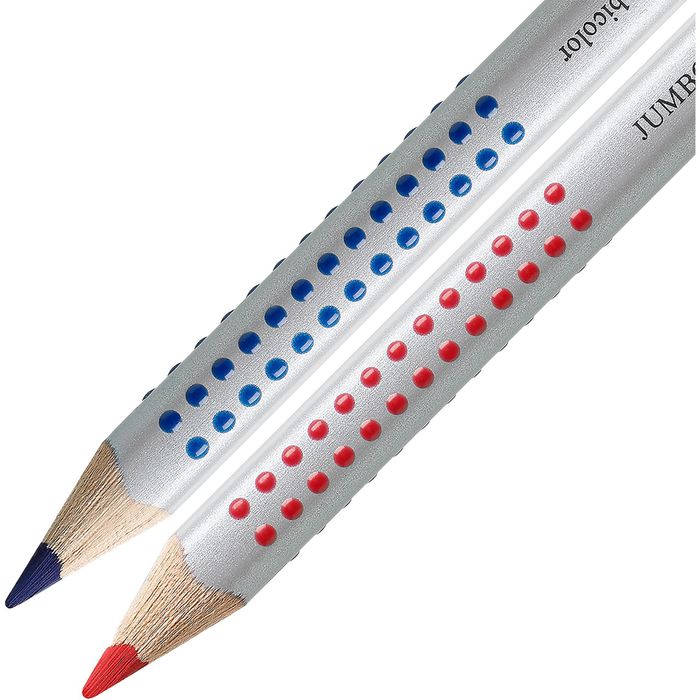 Faber-Castell Buntstifte Jumbo Grip bicolor 110910, Silbenstift, rot ...