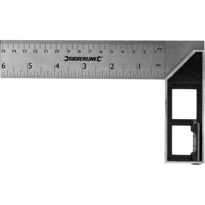 Silverline Anschlagwinkel 282651, 150mm, mit Wasserwaage, aus Metall ...