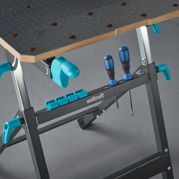 Wolfcraft Werkbank Master 650 ERGO, klappbar, Spanntisch, 65 x 78-95 x ...