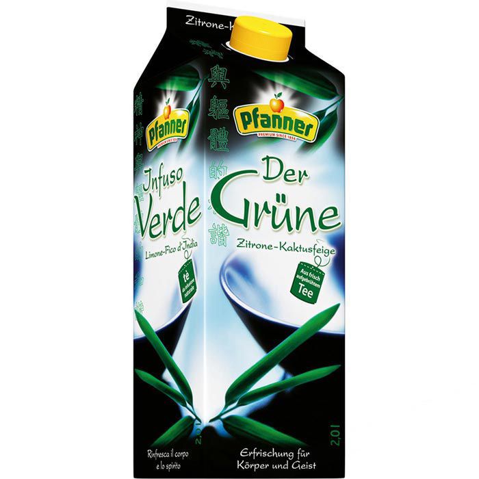 Pfanner Eistee Der Grüne Zitrone-Kaktusfeige, Erfrischungsgetränk, je 2 ...