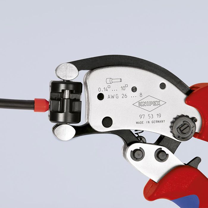 Knipex Crimpzange 975319 mit drehbarem Crimpkopf, selbsteinstellend ...