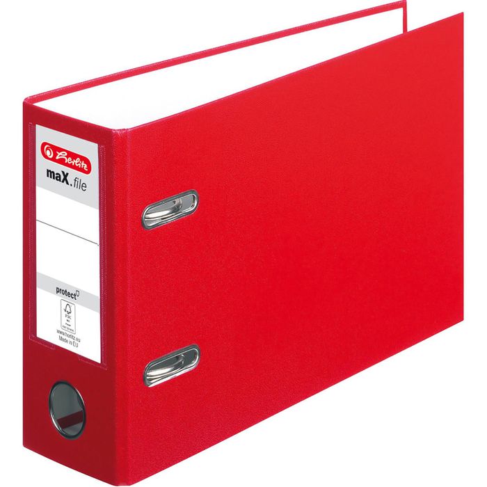 Herlitz maX.file 10842342 Ordner, A5 quer, breit, Kunststoff, rot ...