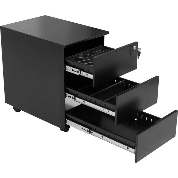 G-Office Rollcontainer MPS/PM.3, Metall, schwarz, mit 3 Schüben ...