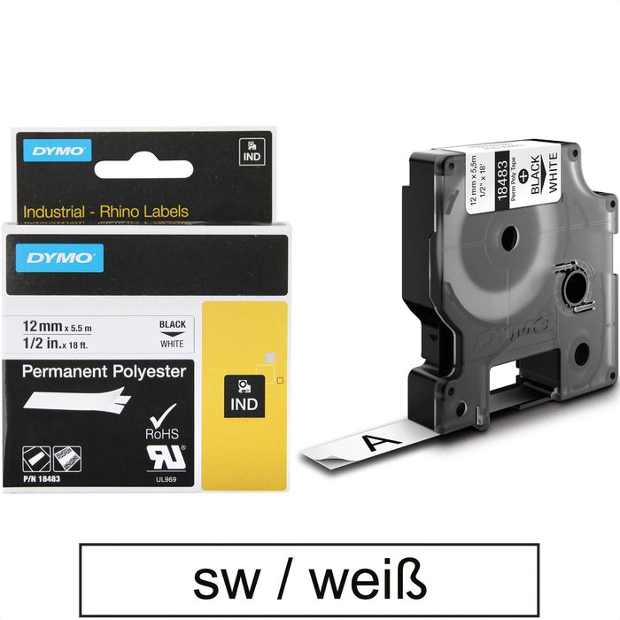 Dymo 18483 Rhino 12mm Schriftband s0718210 IND 5.5 - Böttcher AG