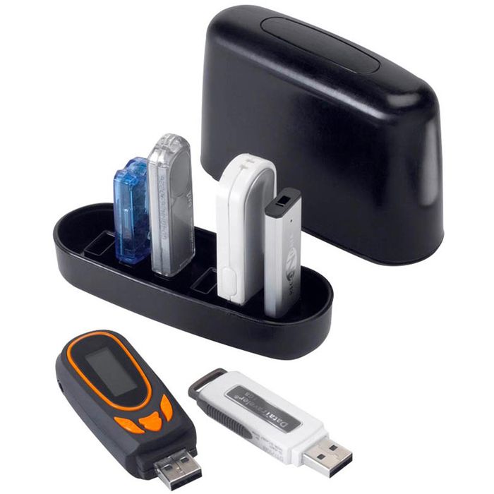 Exponent USB-Stick-Box 47002, schwarz, für 6 USB-Sticks, Kunststoff ...