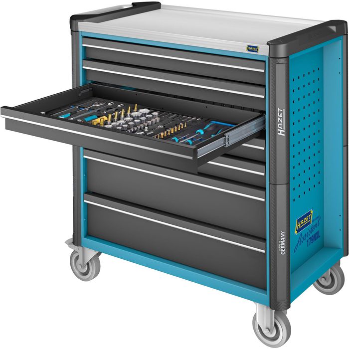 Hazet Werkzeugwagen Assistent 179NXL-8/321, 321-teilig, blau, 8 Schubladen, mit Werkzeug ...