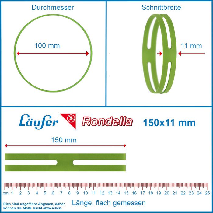 Läufer X-Band 150 x 11 mm, Ø 100 mm, 500g, farbig sortiert ...