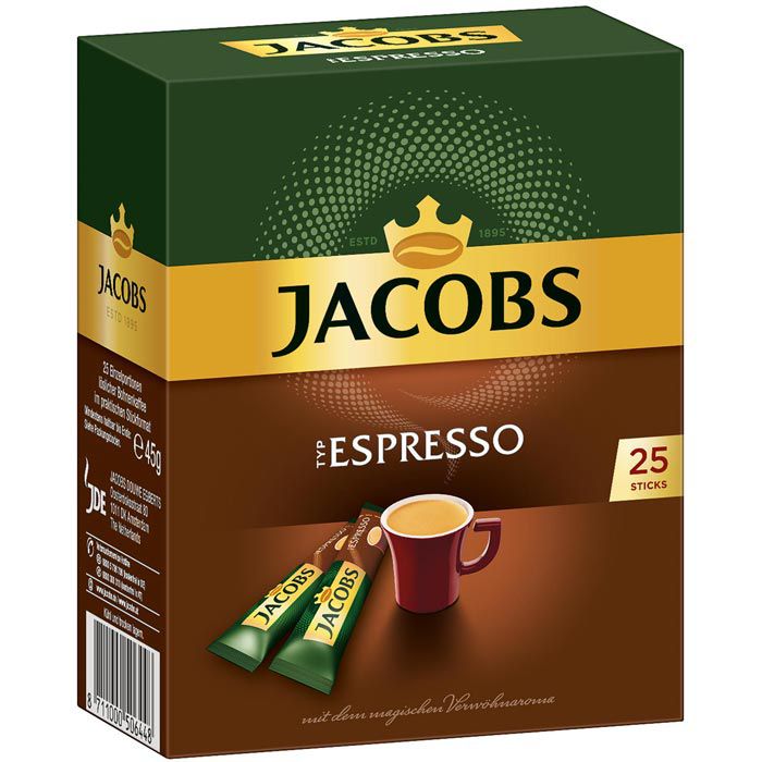 Jacobs Kaffee Espresso, Instant-Kaffee, intensiv, 25 Portionssticks ...