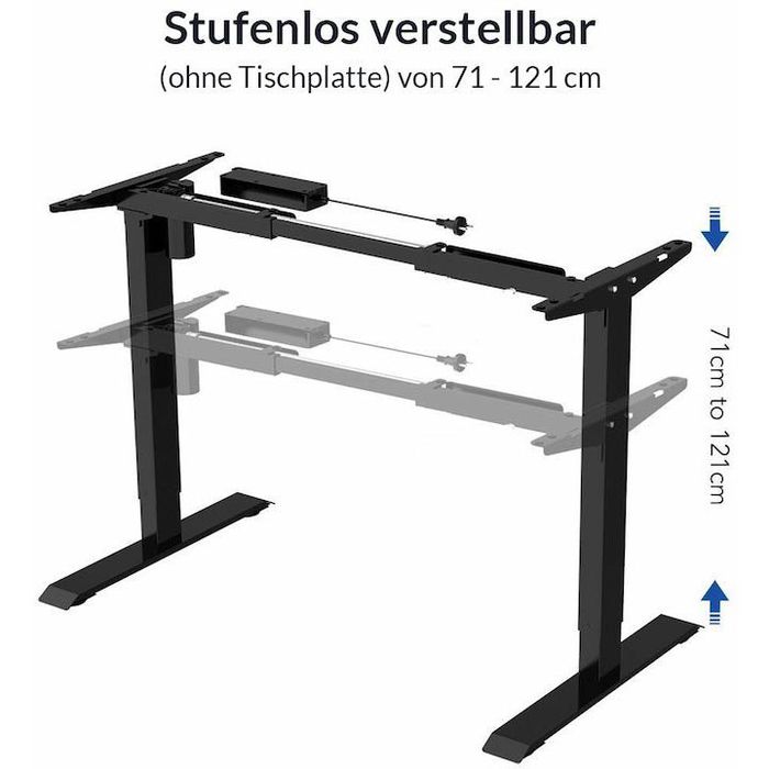 FlexiSpot Schreibtischgestell EF1B, schwarz, elektrisch höhenverstellbar, mit Einzelmotor ...