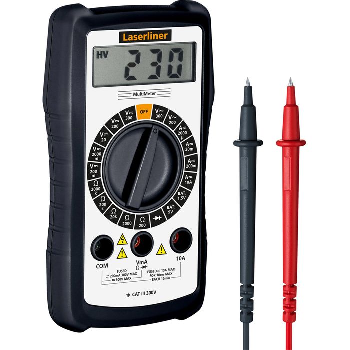 Laserliner Multimeter 083.031A RMS digital, 300 V, 10 A, CAT III ...