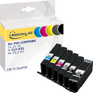 kompatibel für Canon PGI-530PGBK + CLI-531, Tinte, Multipack, 2x ...