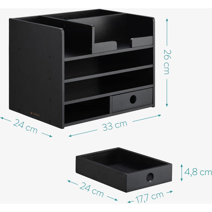 Navaris Tisch-Organizer 52359.01.01, Bambus, Holz, 6 Fächer und 1 ...