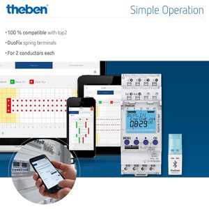 Theben Zeitschaltuhr TR 610 top3 digital, Hutschiene, Wochenprogramm, 1 ...