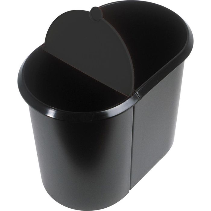 Helit Papierkorb Duo-System H61039-95, schwarz, aus Kunststoff, 9 und ...
