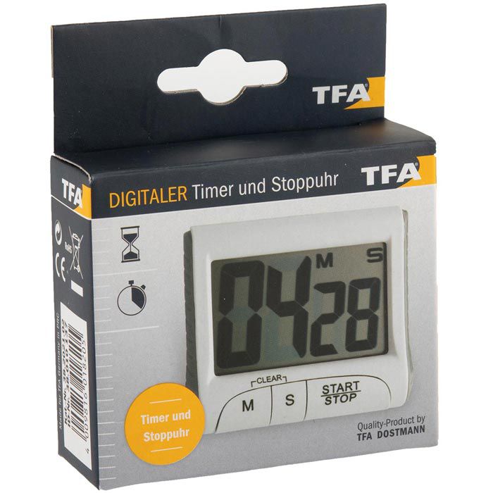 TFA Timer 38.2021.02 digital, weiß - Böttcher AG