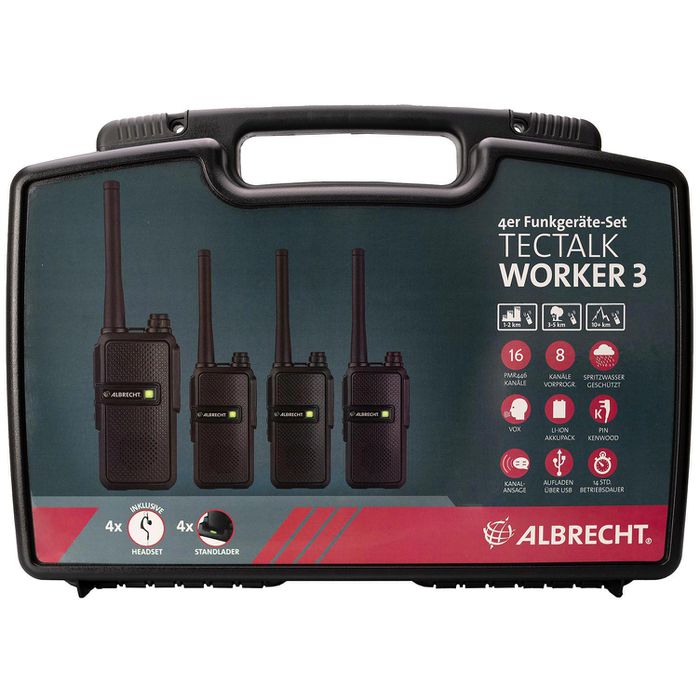 Albrecht Funkgerät Tectalk Worker 3 Koffer PMR446, Walkie Talkie ...