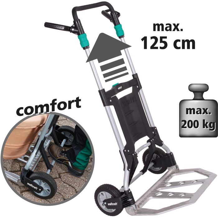Wolfcraft Sackkarre TS 1500, 5525000, klappbar, pannensichere Bereifung ...