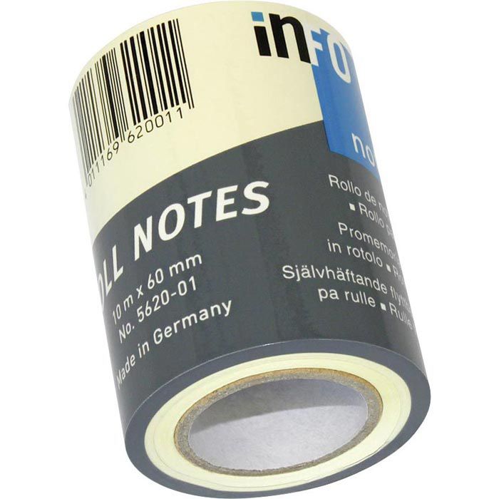 Info Haftnotizrolle Roll Notes, 5620-01, 60mm x 10m, gelb - Böttcher AG