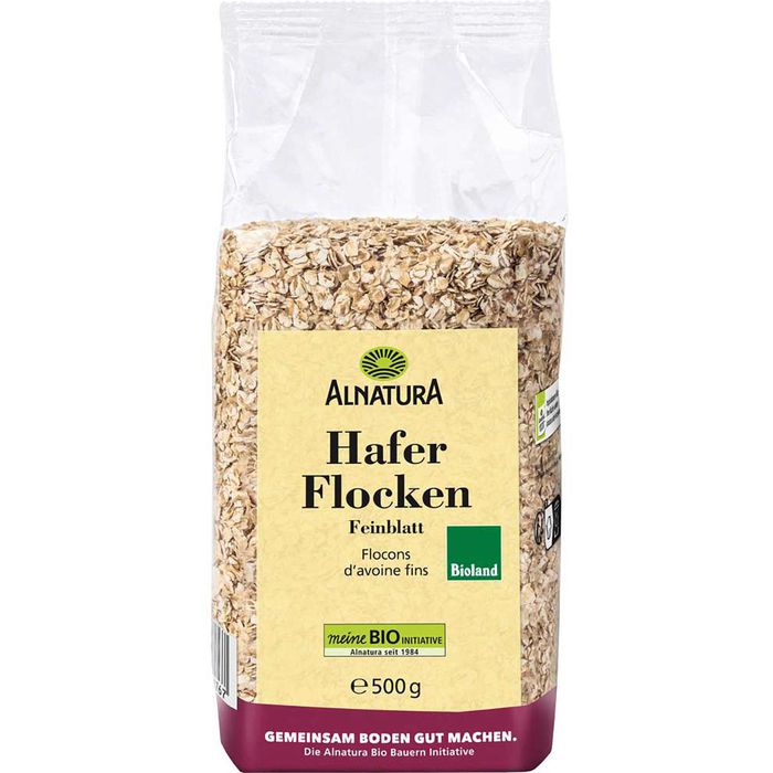 Alnatura Haferflocken BIO Feinblatt, aus dem vollen Haferkorn, 500g ...