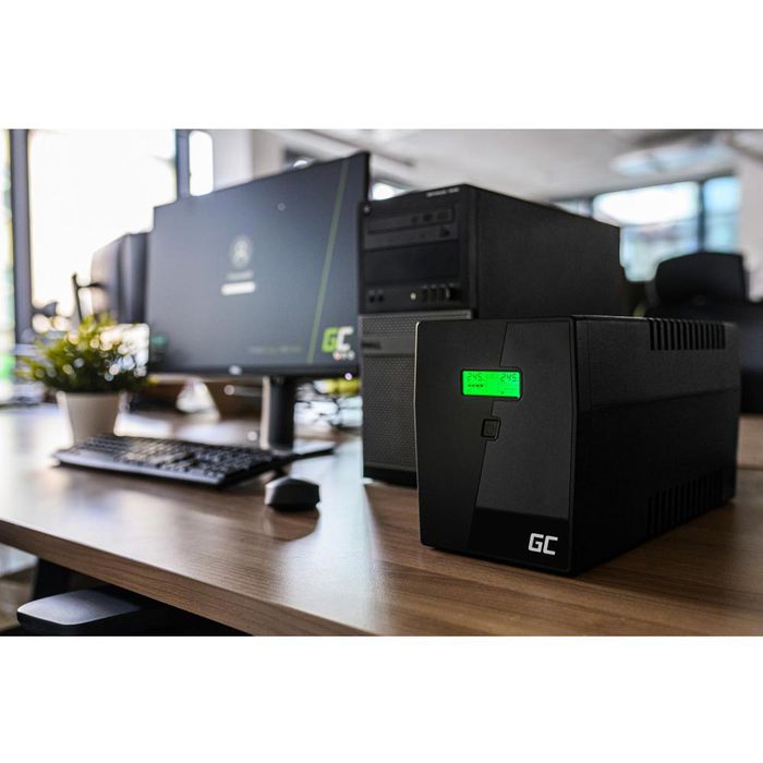Green-Cell USV UPS Micropower 600VA LCD, UPS01LCD, 2 Ausgänge, Schuko ...