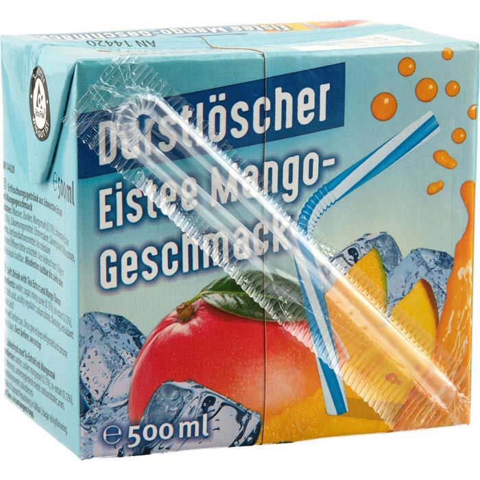 Durstlöscher Eistee Mango, Erfrischungsgetränk, je 0,5 Liter, 12 Stück - Böttcher AG