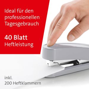 Novus Heftgerät B4, 020-1271, Heftleistung 40 Blatt, grau - Böttcher AG