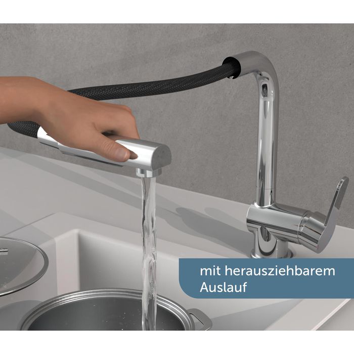 Schütte Küchenarmatur London, chrom, Niederdruck, 360° schwenkbar ...