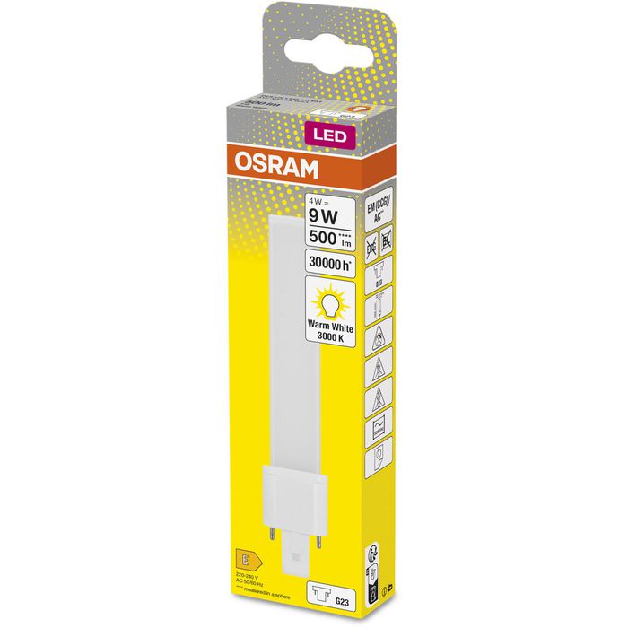 Osram LED-Lampe Dulux S EM & AC Mains G23, warmweiß, 4,5 Watt (9W ...