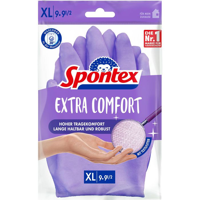 Spontex Gummihandschuhe Extra Comfort, 12307019, Naturkautschuk mit ...